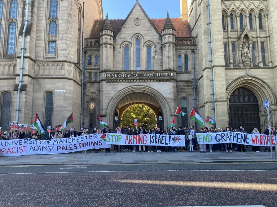 University of Manchester students and staff protest against its ...