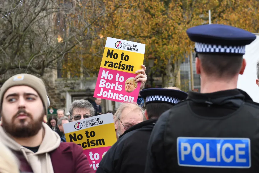 Johnson chased away from speech in Rochester by five protesters ...