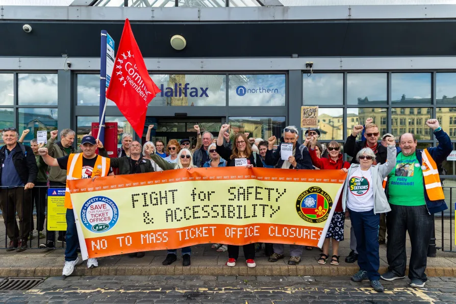 Halifax protesters rally against ticket office closures | Morning Star