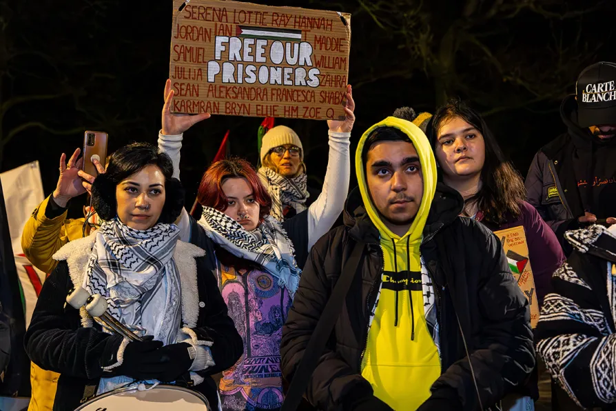 Campaigners protest in solidarity with Palestine Action activist held ...
