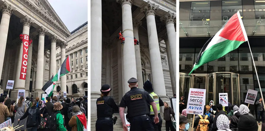 Palestine, climate and migrant activists storm insurance offices in ...